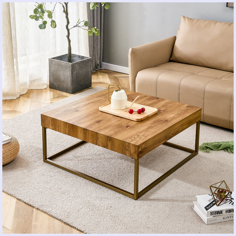Loon Peak Rustic Rectangular Coffee Table with Metal Legs Wayfair